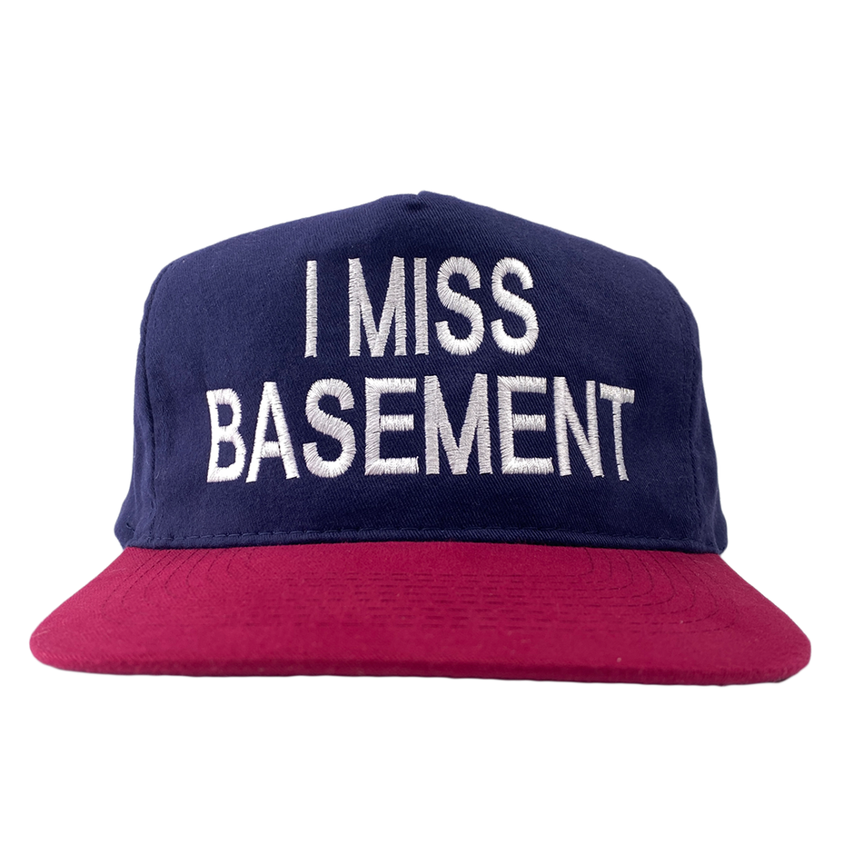 I MISS BASEMENT MAROON BRIM NAVY CROWN STRAPBACK CUSTOM EMBOIDERED CAP ...