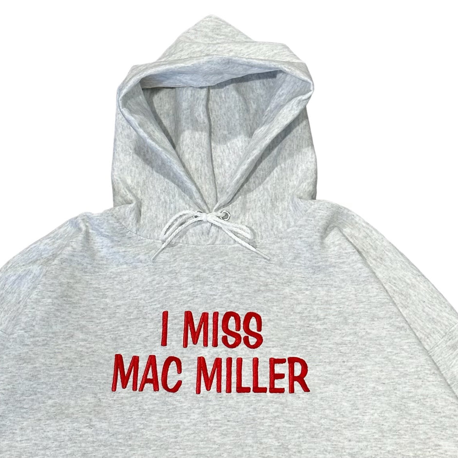 I Miss Mac Miller Custom Embroidered Ash Gray Hoodie – Old School Hats