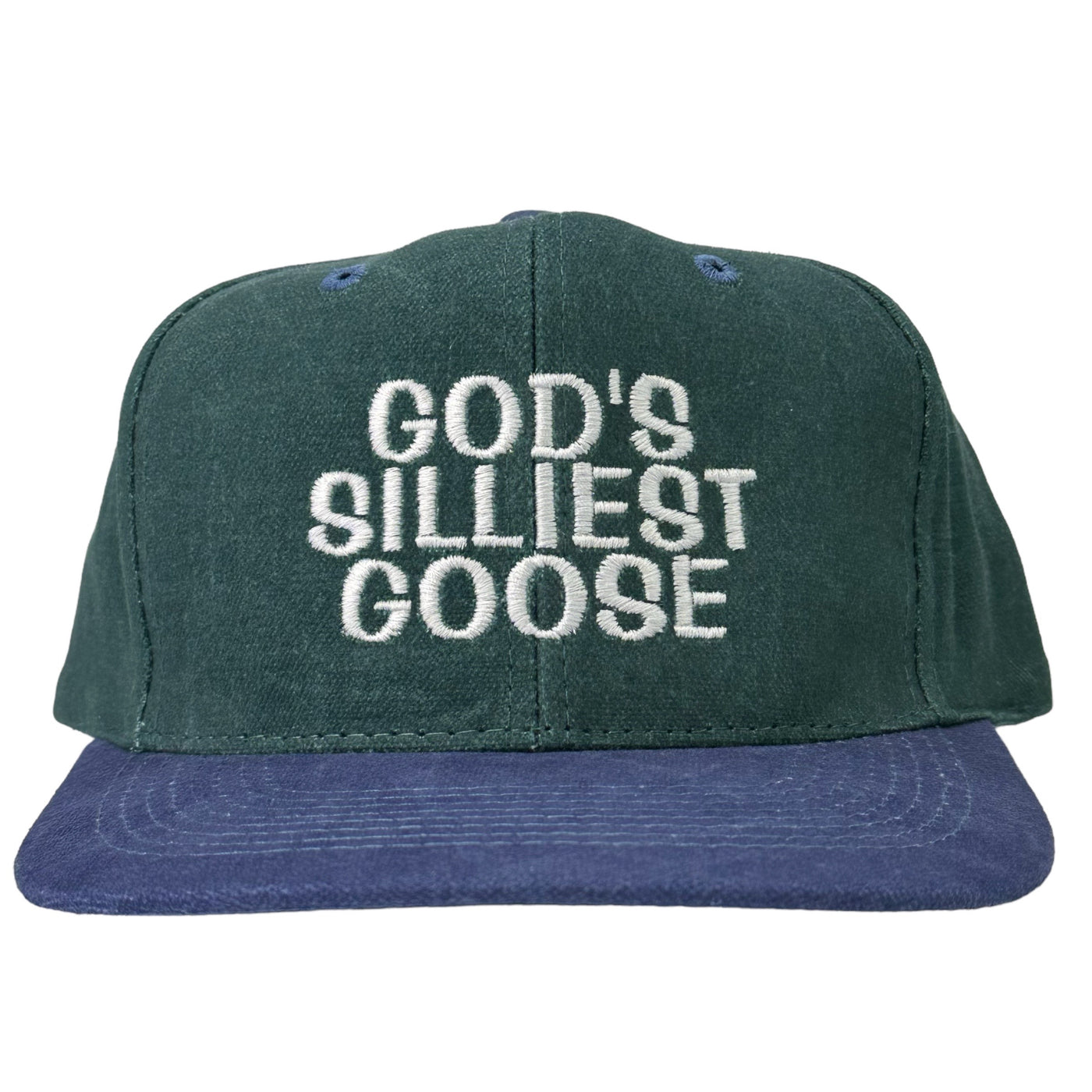 GOD'S SILLIEST GOOSE MID Crown Green Navy Blue Strapback Hat Cap Custo ...