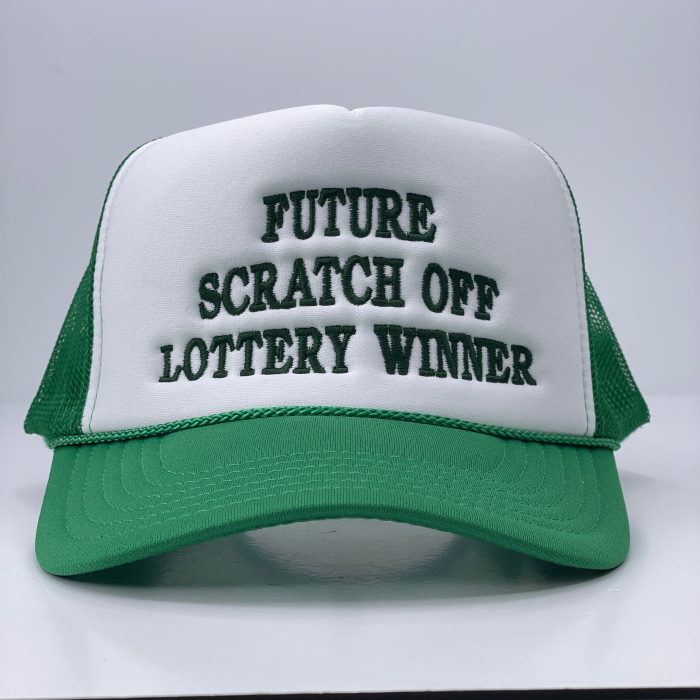 Future Scratch Off Lottery Winner Custom Embroidered Mesh Trucker Hat ...